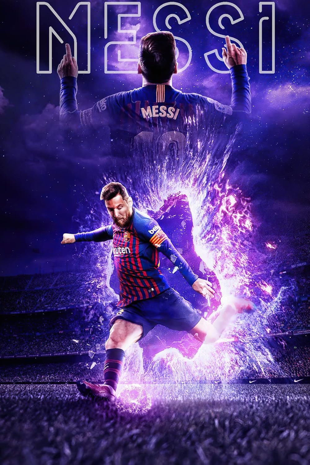 Póster de la superestrella de fútbol Lionel Messi, decoración deportiva ...