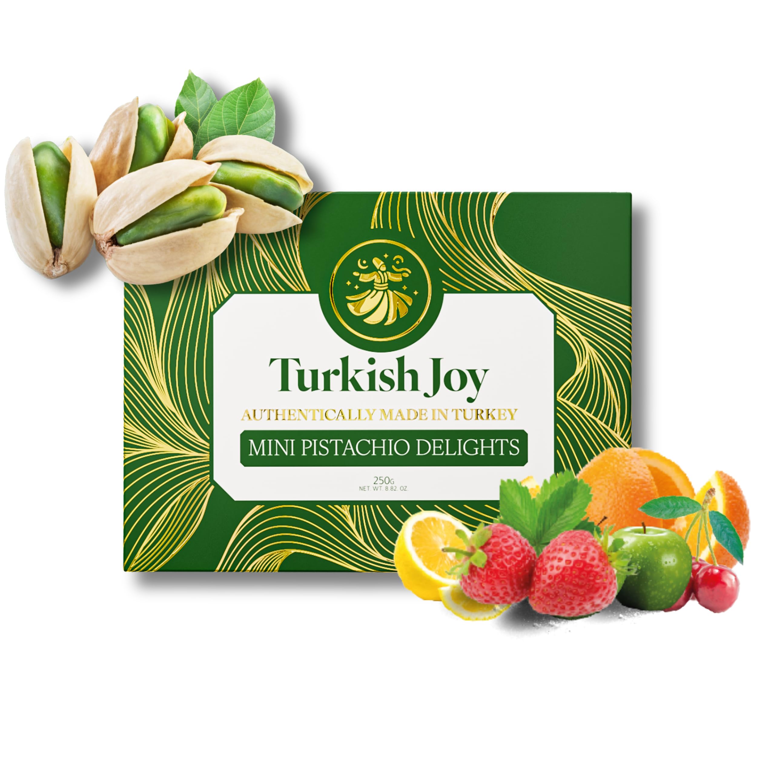 Amazon.com : Turkish Joy Mini Pistachio Turkish Delights | Made in in ...