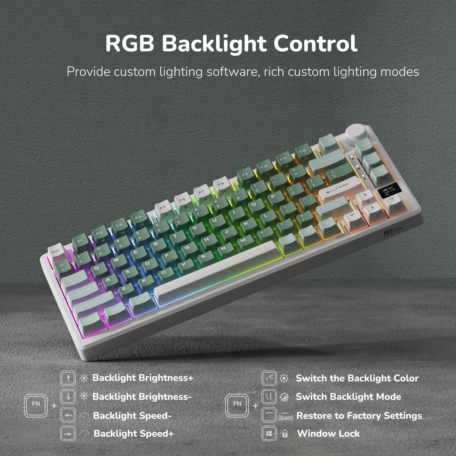 Snapklik.com : RK ROYAL KLUDGE M75 Wireless Mechanical Keyboard 2.4Ghz ...