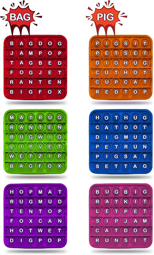 Amazon.com: Word Pop CVC Words Mats for Classrooms (Pack of 6) - Learn ...
