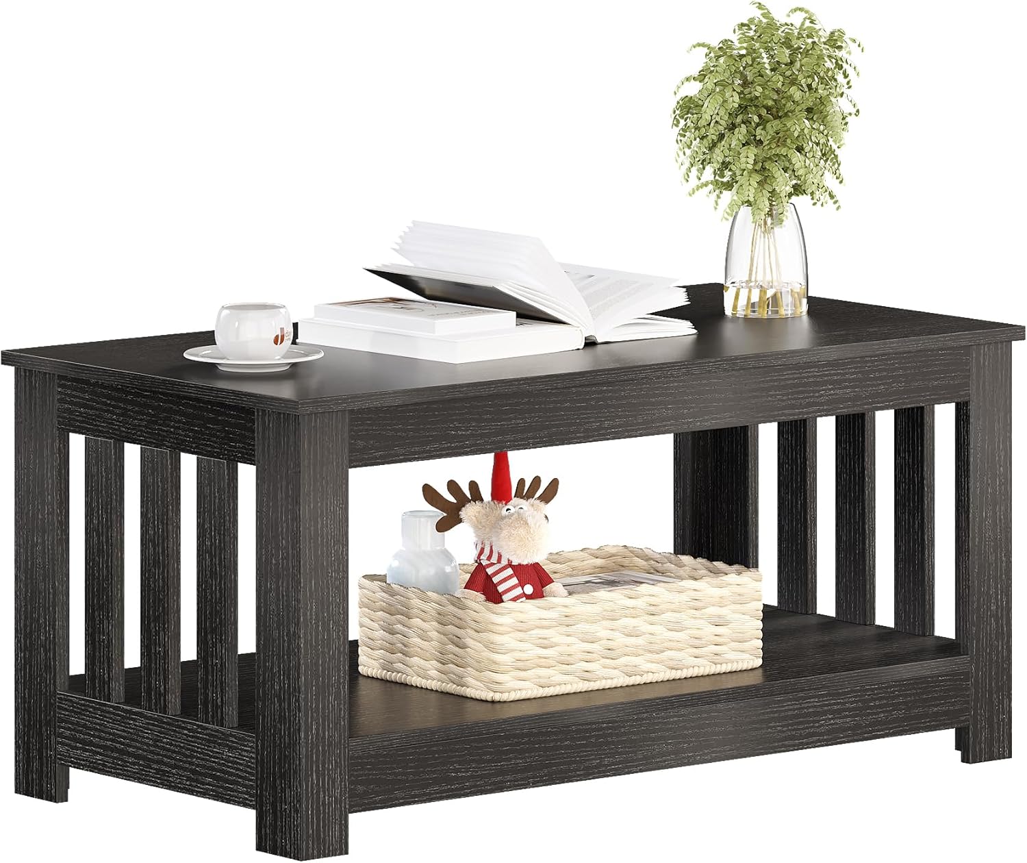 Amazon.com: ODIKA Wooden One Style Fits All Coffee Table - Black Coffee ...