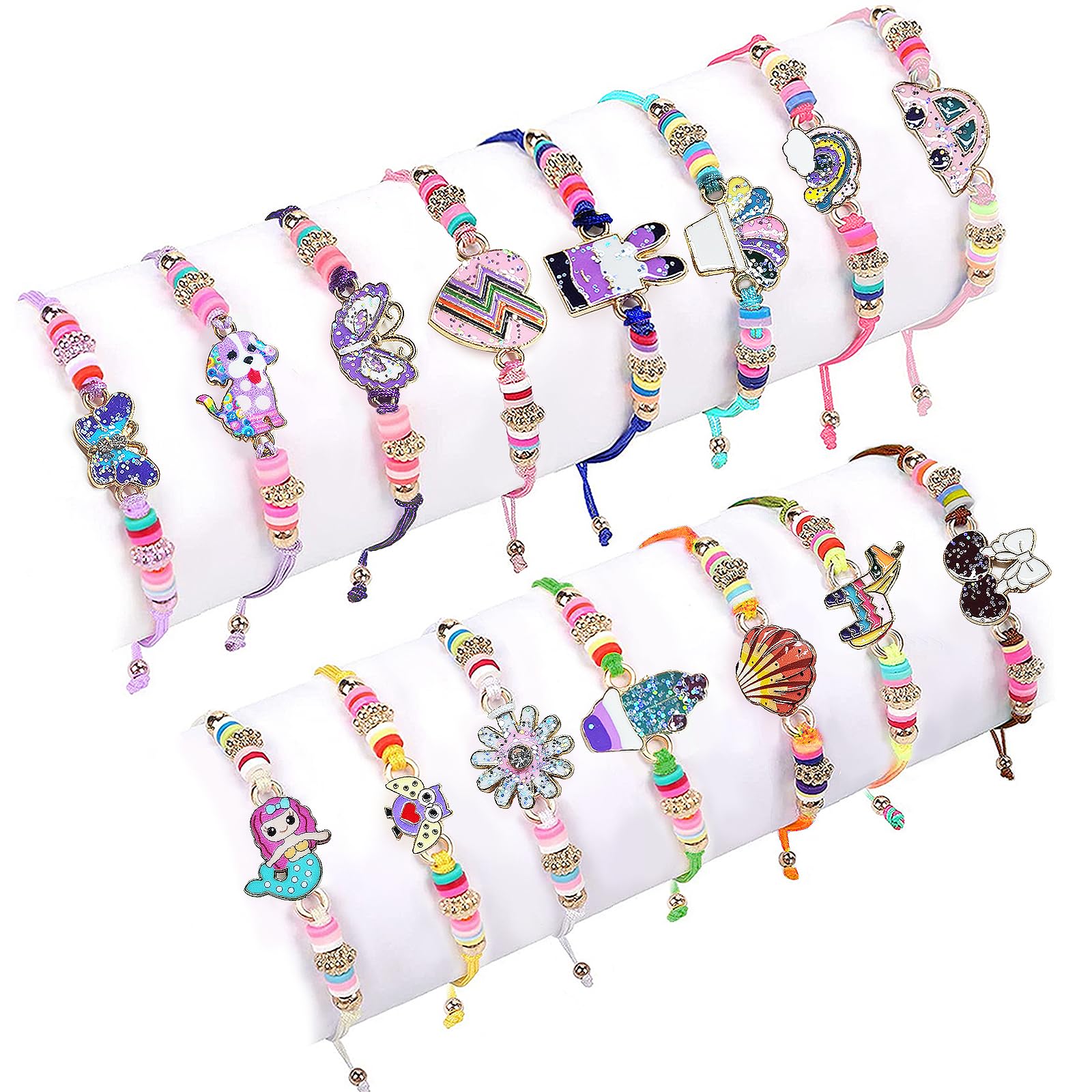 CAABISO 15 Pcs Friendship Bracelets for Girls, Cute Unicorn Mermaids ...