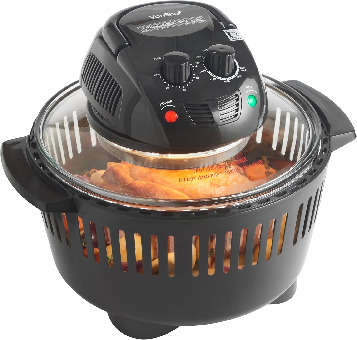 Shef 12 Litre 1400w Black Halogen Oven Cooker complete with FREE Low ...