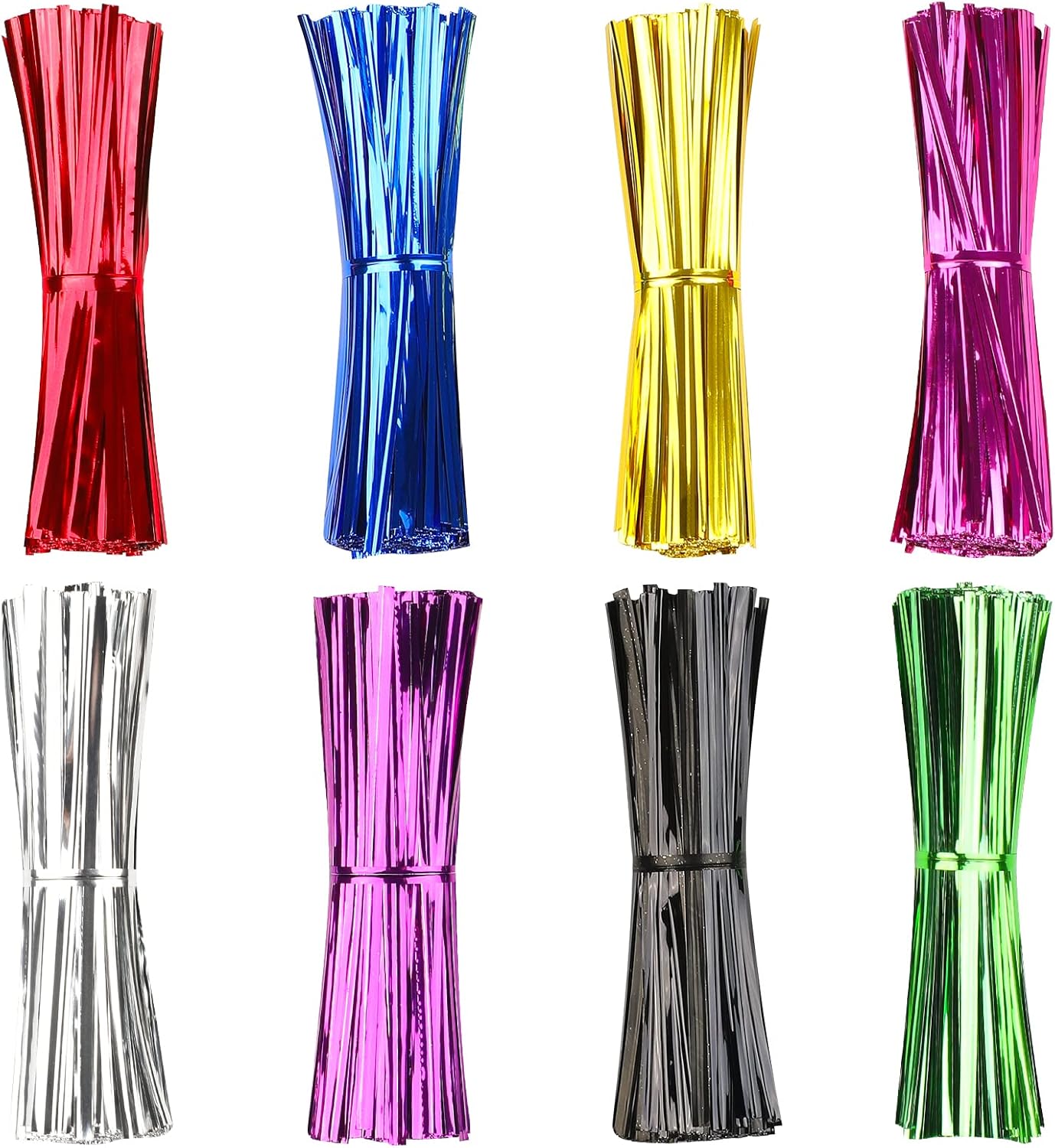 Amazon.com: CCINEE 4000 Pcs Foil Twist Ties Assorted Color 5" Metallic ...