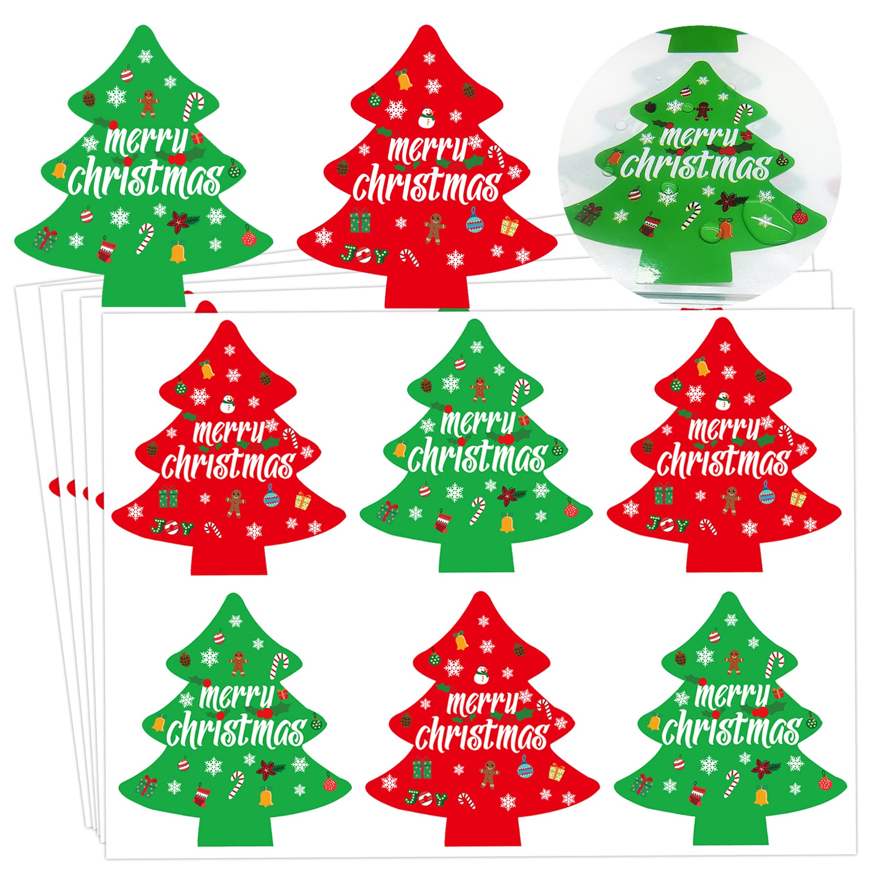 Snapklik.com : Christmas Elements Tree Seal Stickers 2.3 X 2.5 Inch ...