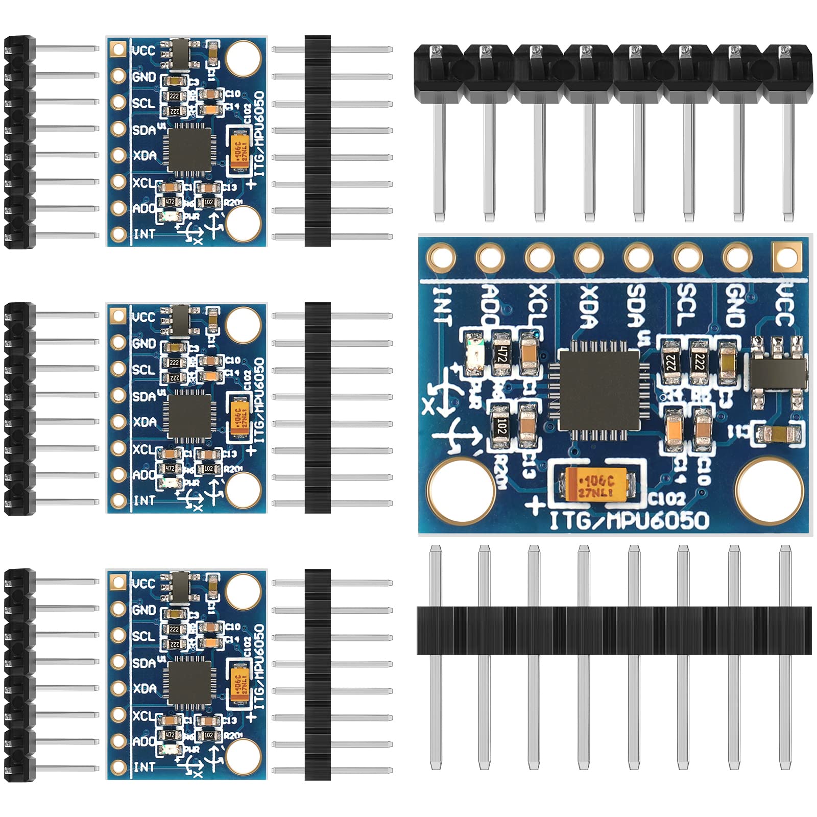 Buy 4 Packs GY-521 MPU-6050 MPU6050 Module, 3 Axis Accelerometer 6 DOF Gyro Sensor Module Kit 16 ...