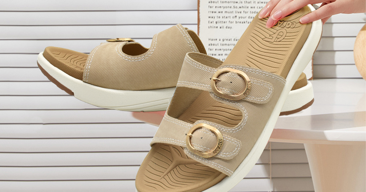 Watch COFACE Womens Orthotic Slides Plantar Fasciitis Sandals on Amazon ...