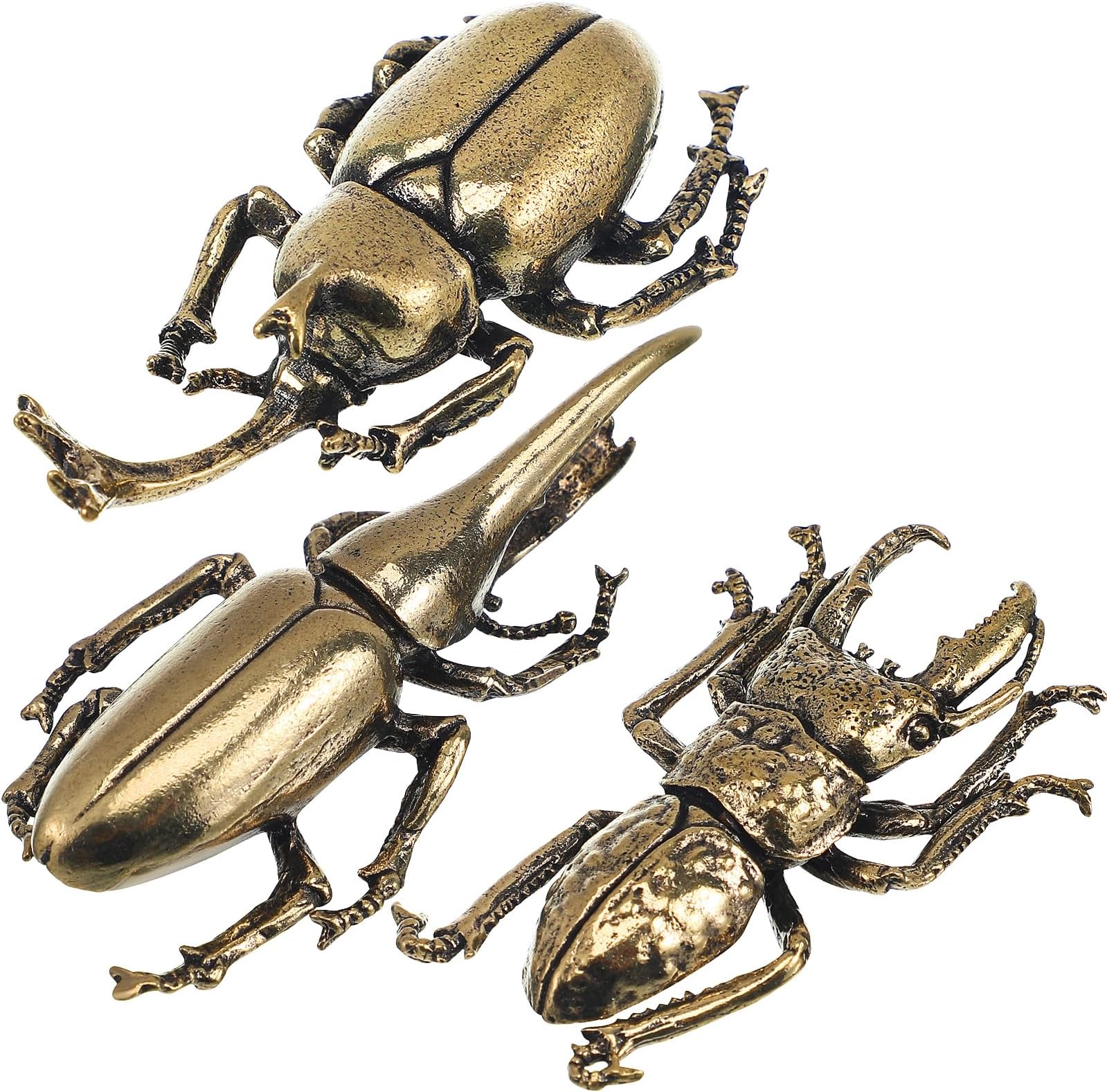 Amazon.com: 3Pcs/Set Solid Copper Simulation Beetle Decorations Brass ...