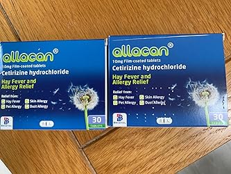 12 Months Supply Allacan Cetirizine Hayfever and Allergy Tablets 30 x ...