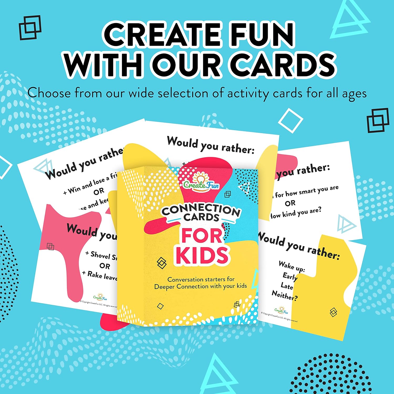 Buy CreateFun Connection Cards for Kids - 101 Family Conversation ...