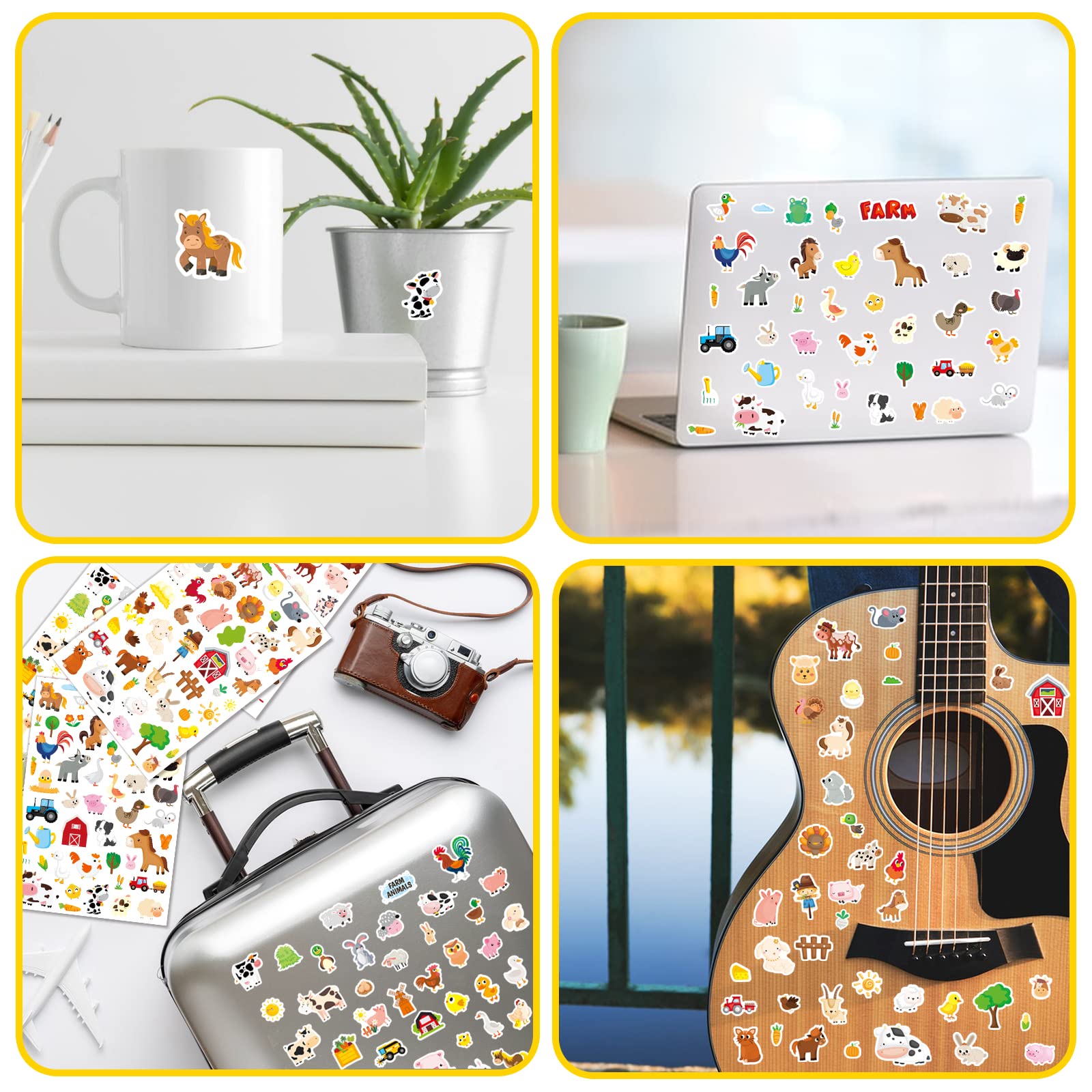 Snapklik.com : Farm Animal Stickers Cute Farm Barnyard Cow Sheep Horse ...