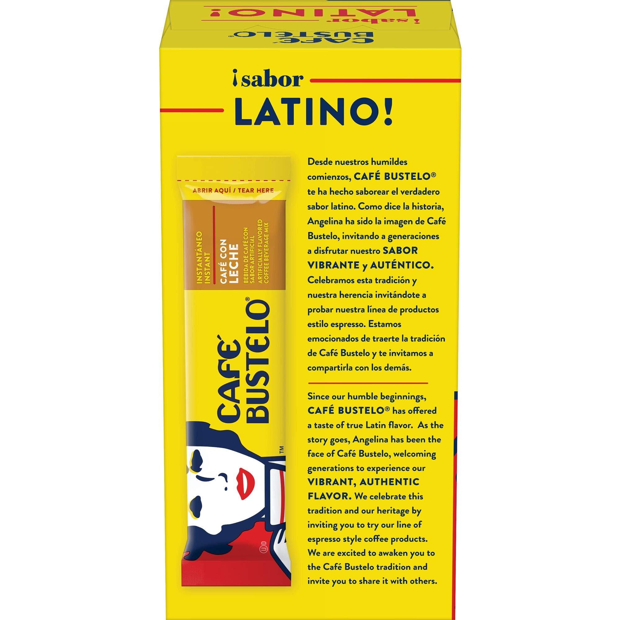 Café Bustelo Café con Leche Flavored Instant Coffee Beverage Mix, 5 ...