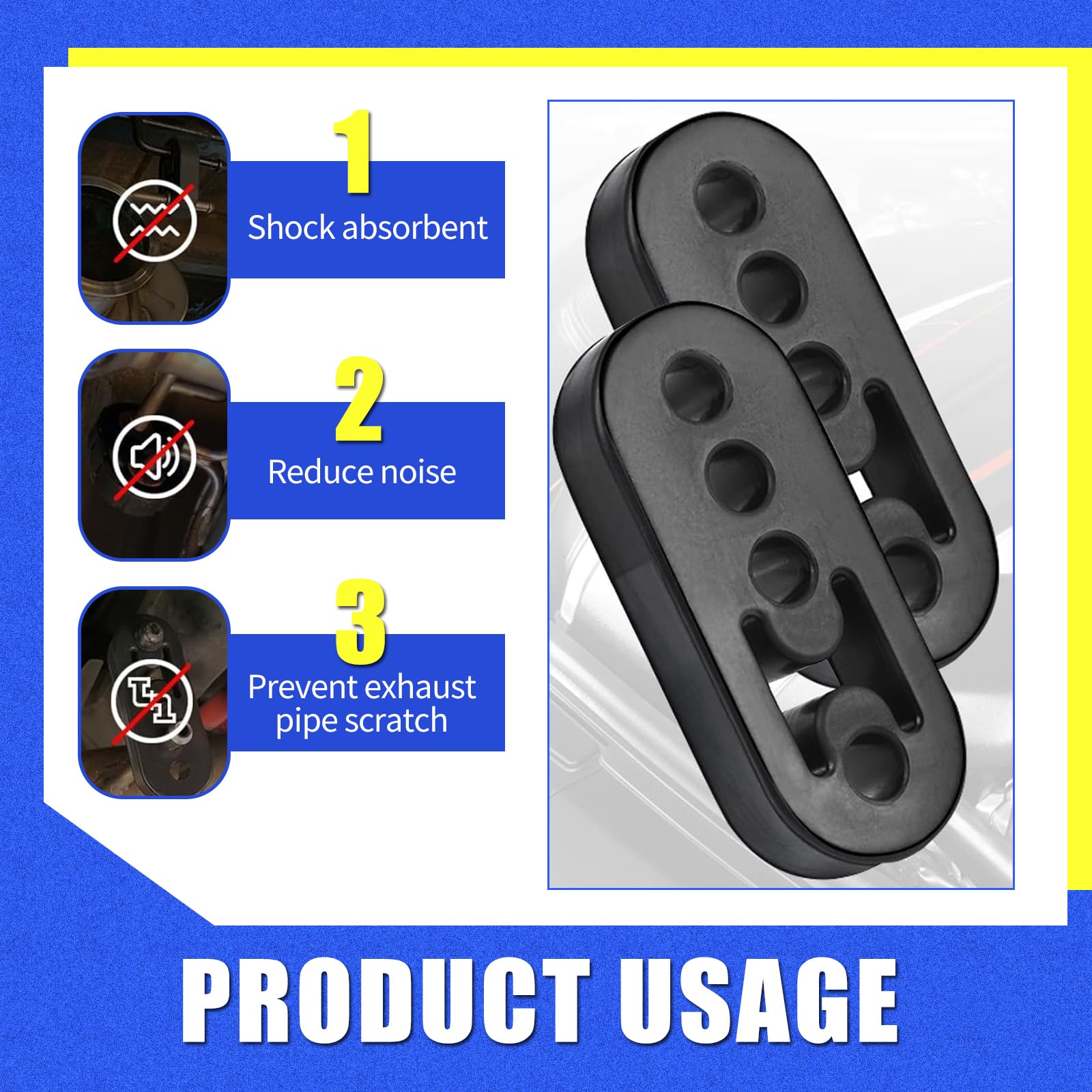 Snapklik.com : Crynod 2 PC Rubber Exhaust Hanger, Integrated High ...