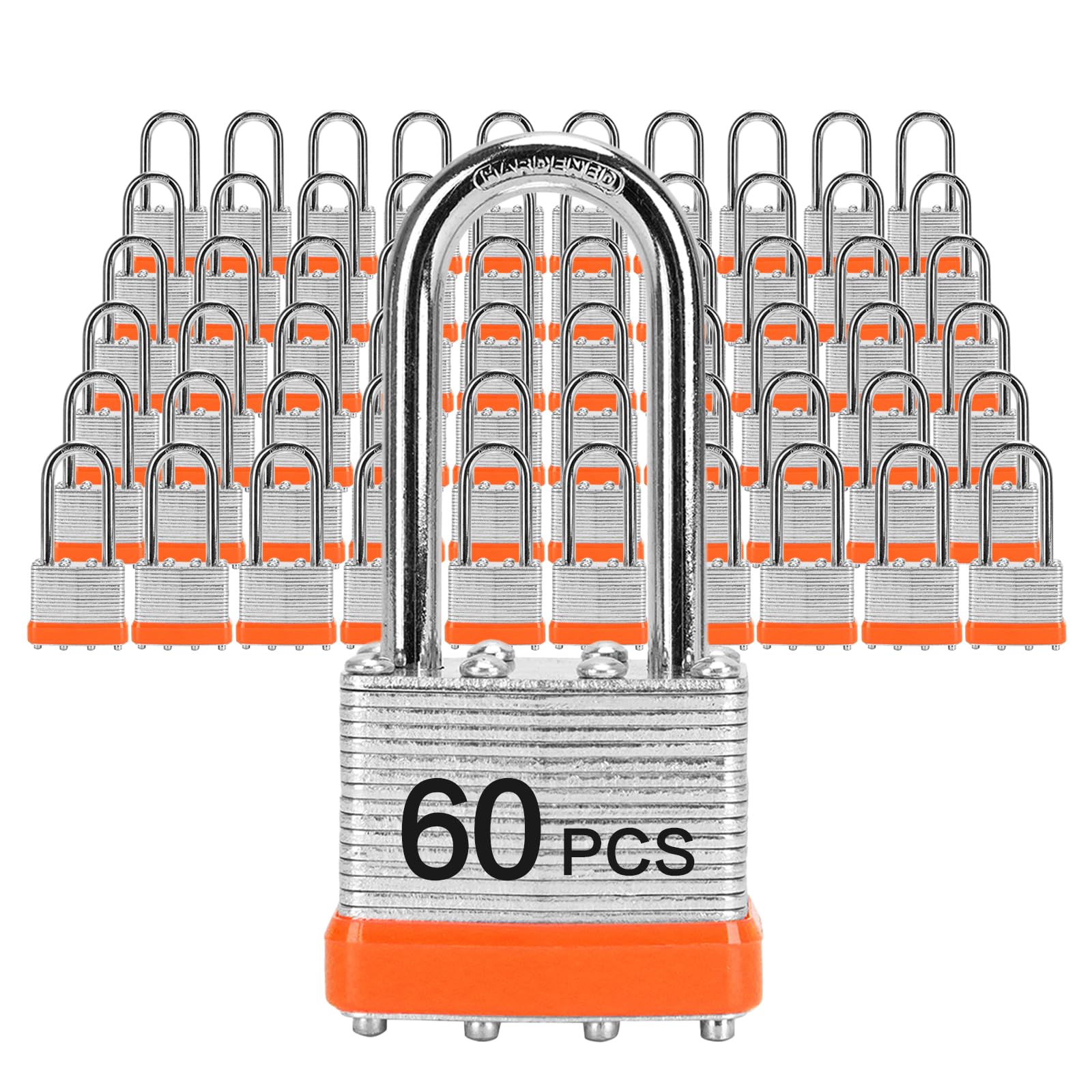 Padlocks with Same Key, LQYN 60 Pcs Laminated Keyed Padlock (1-9/16 ...