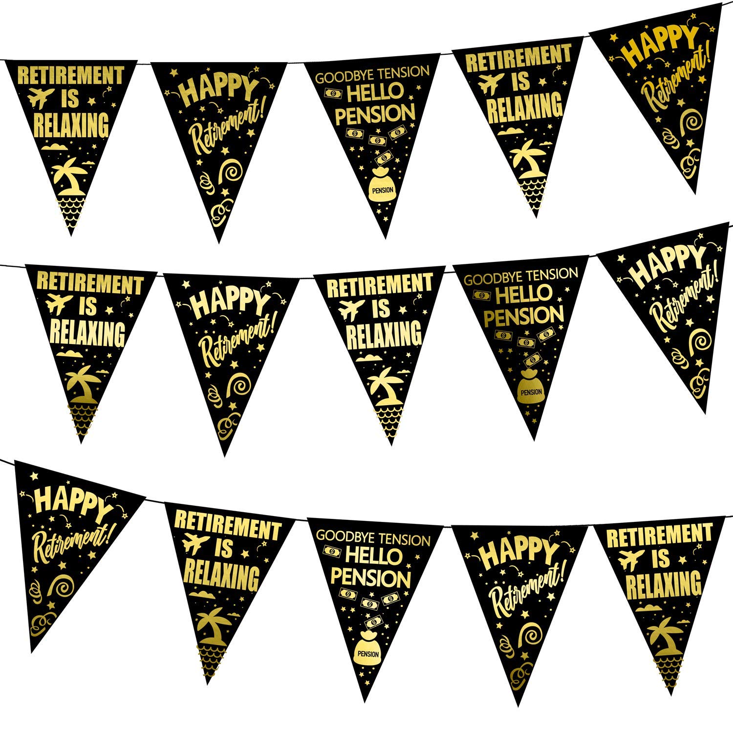 Happy Retirement Decorations Pennant Banner Retirement Party Bunting ...