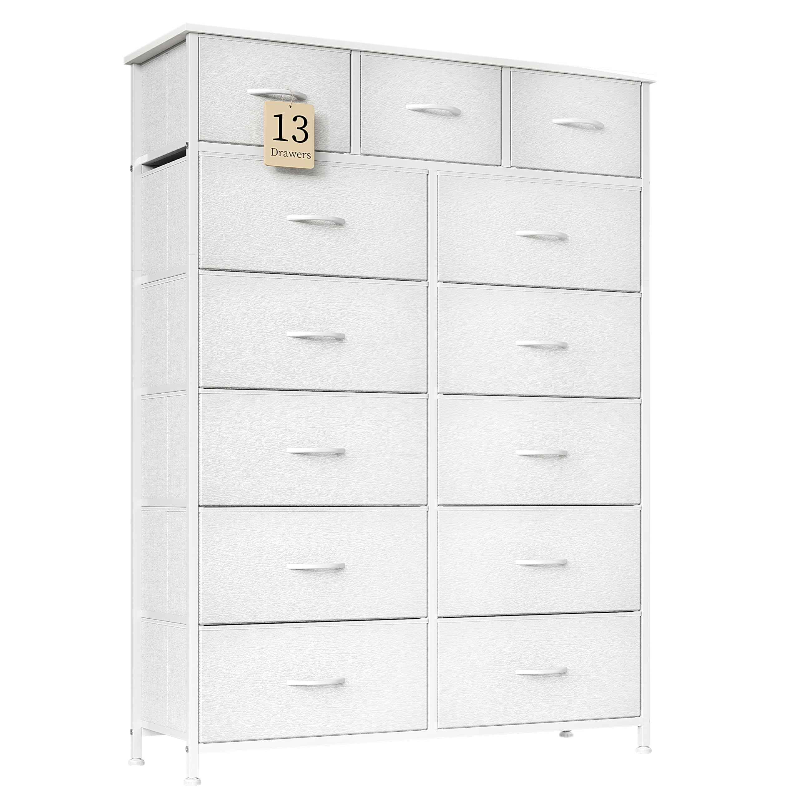 COTUBLR 13 Drawer Dresser for Bedroom, Tall Chest of Drawers, Fabric ...