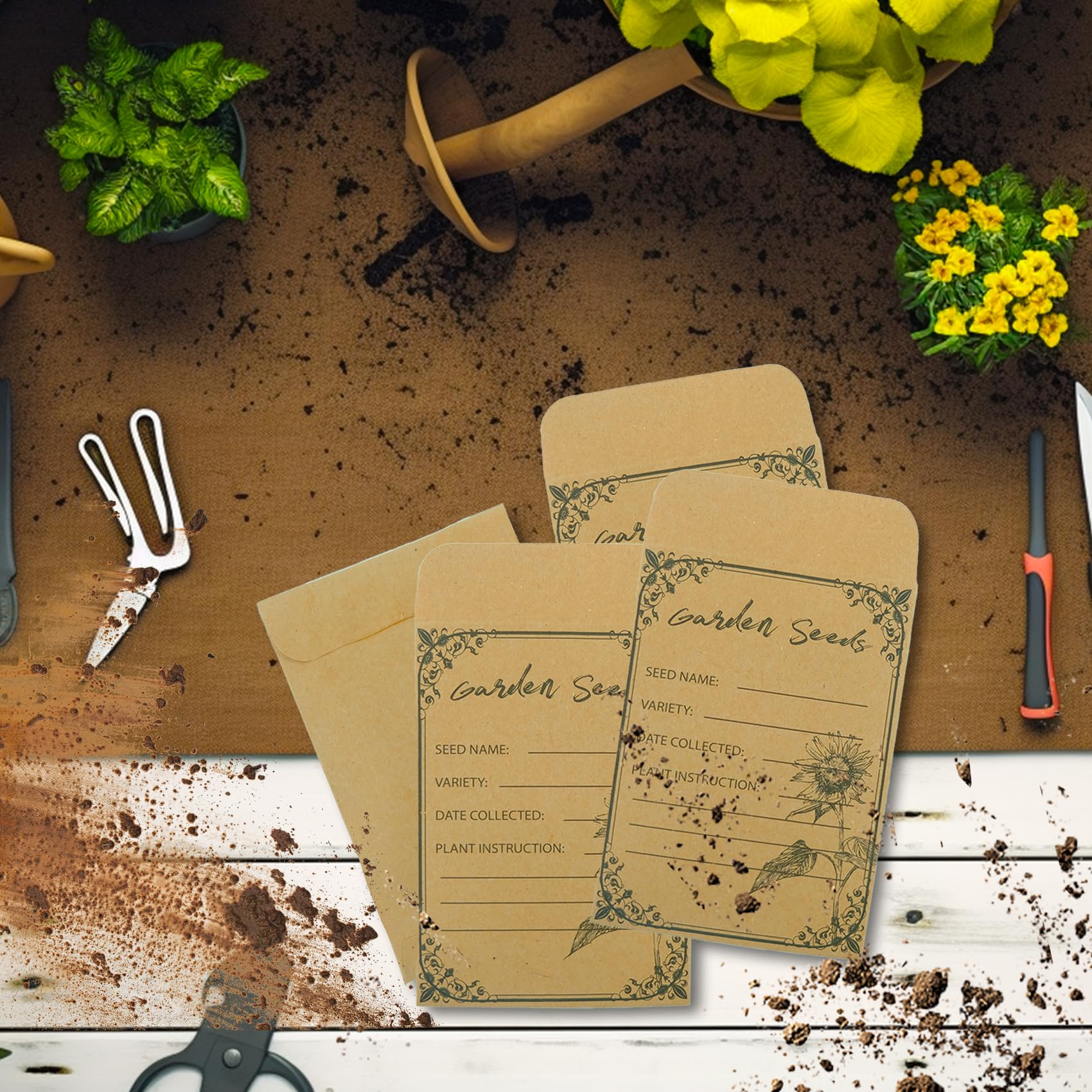 Planting Seed Envelopes Antique Design Snapdragon Personalized Seed