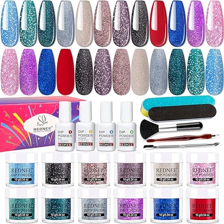 Amazon.com: AZUREBEAUTY 31Pcs Dip Powder Nail Kit Starter, 20 Colors ...
