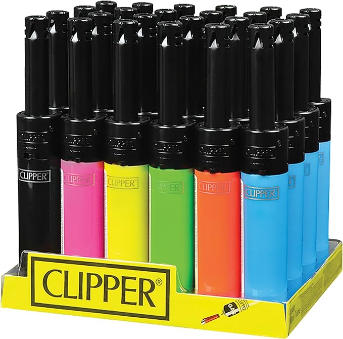 Amazon.com: 24ct.Clipper Electronic Mini Tube lighters. Solid Colors w ...