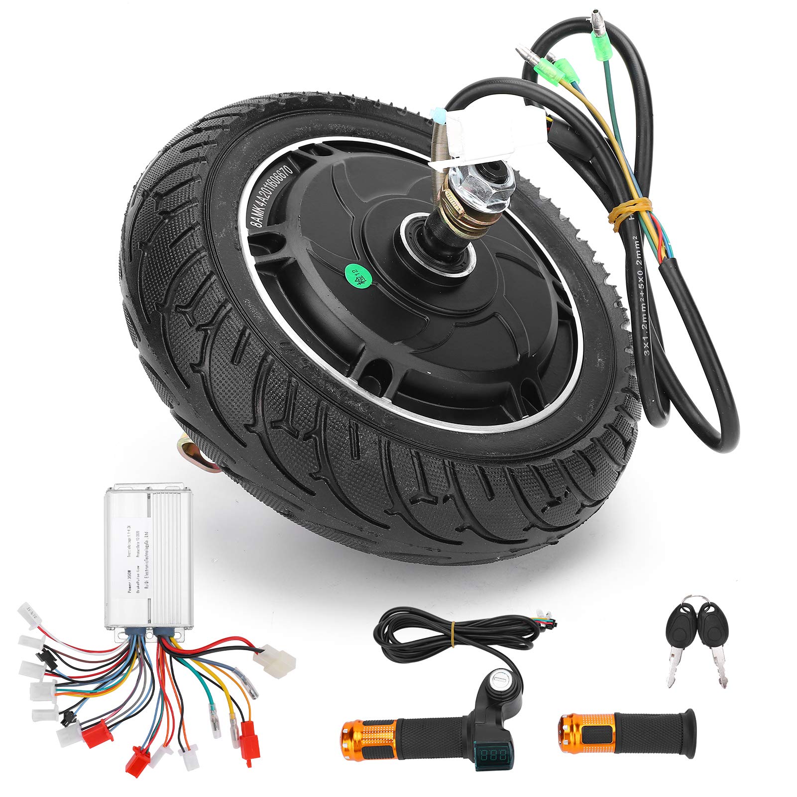 Buy 8'' Electric Scooter Brushless Hub Motor with Tyre Motor, 48V 350W ...