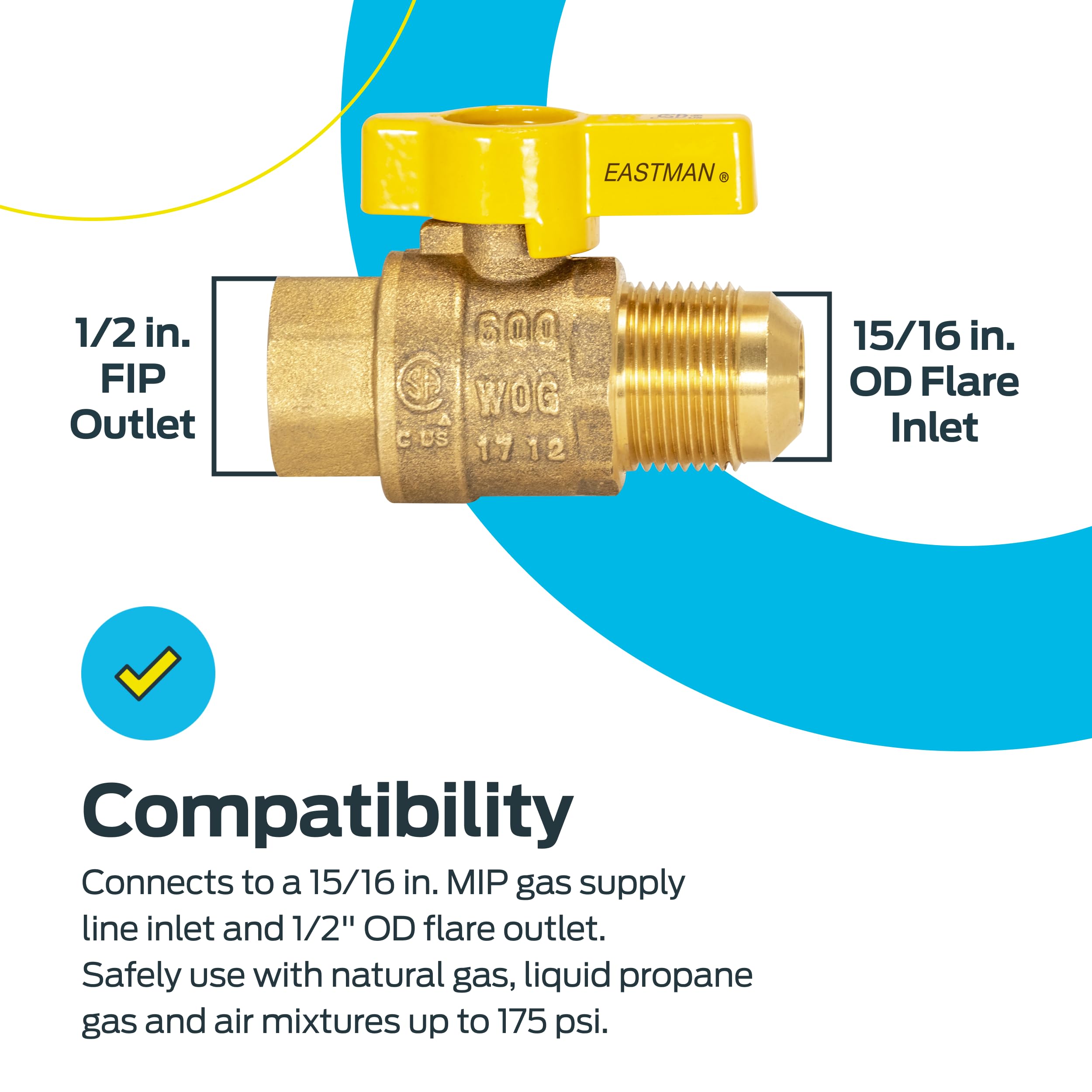 Snapklik.com : Eastman Straight Gas Brass Ball Valve