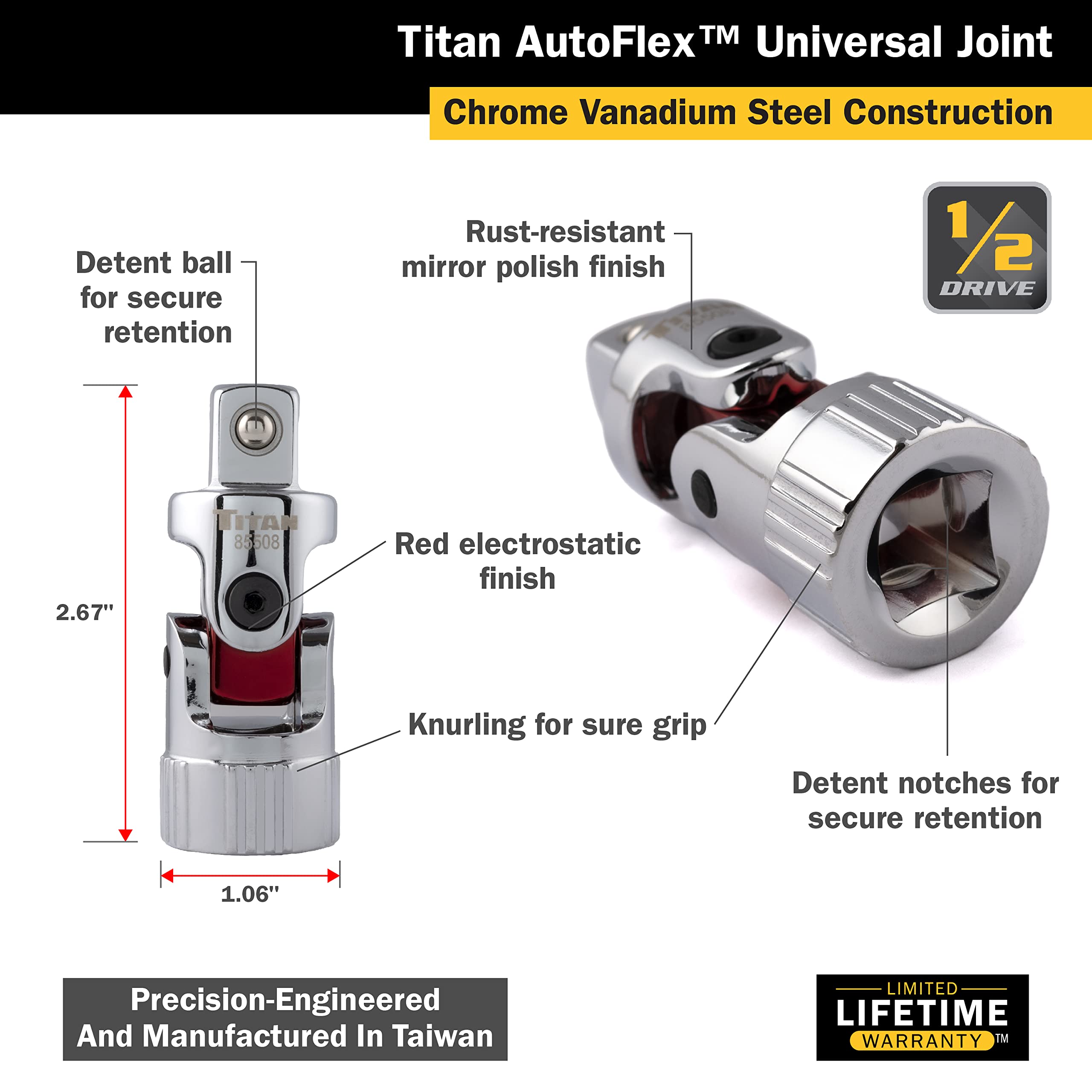 Mechanics Extension Adapter Titan 62182 1/2-Inch X 20-Inch Auto Flex ...
