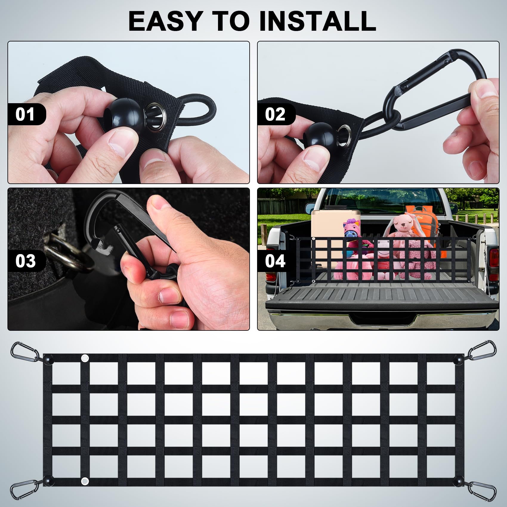 Snapklik.com : Tailgate Net For Pickup Truck Bed, 60 X 18 Heavy Duty ...