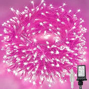 KAQ Connectable 240LED Pink String Lights Outdoor/Indoor, Extendable ...