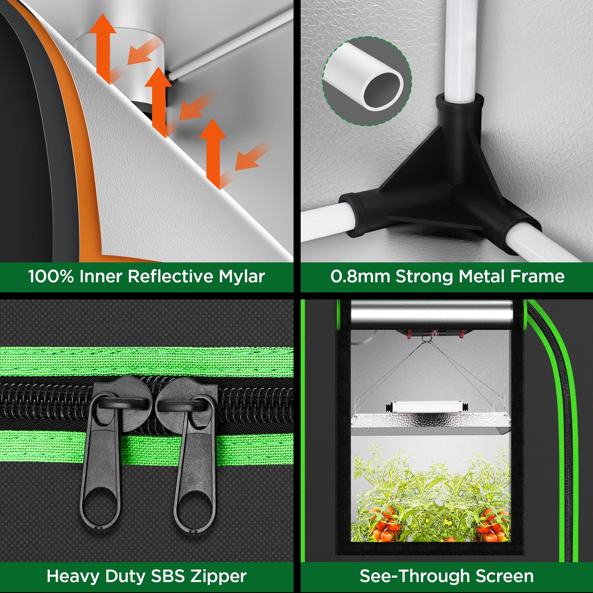 Snapklik.com : IPOW 4x4 Grow Tent Kit, 48 X 48 X 80 Grow Tent Complete ...