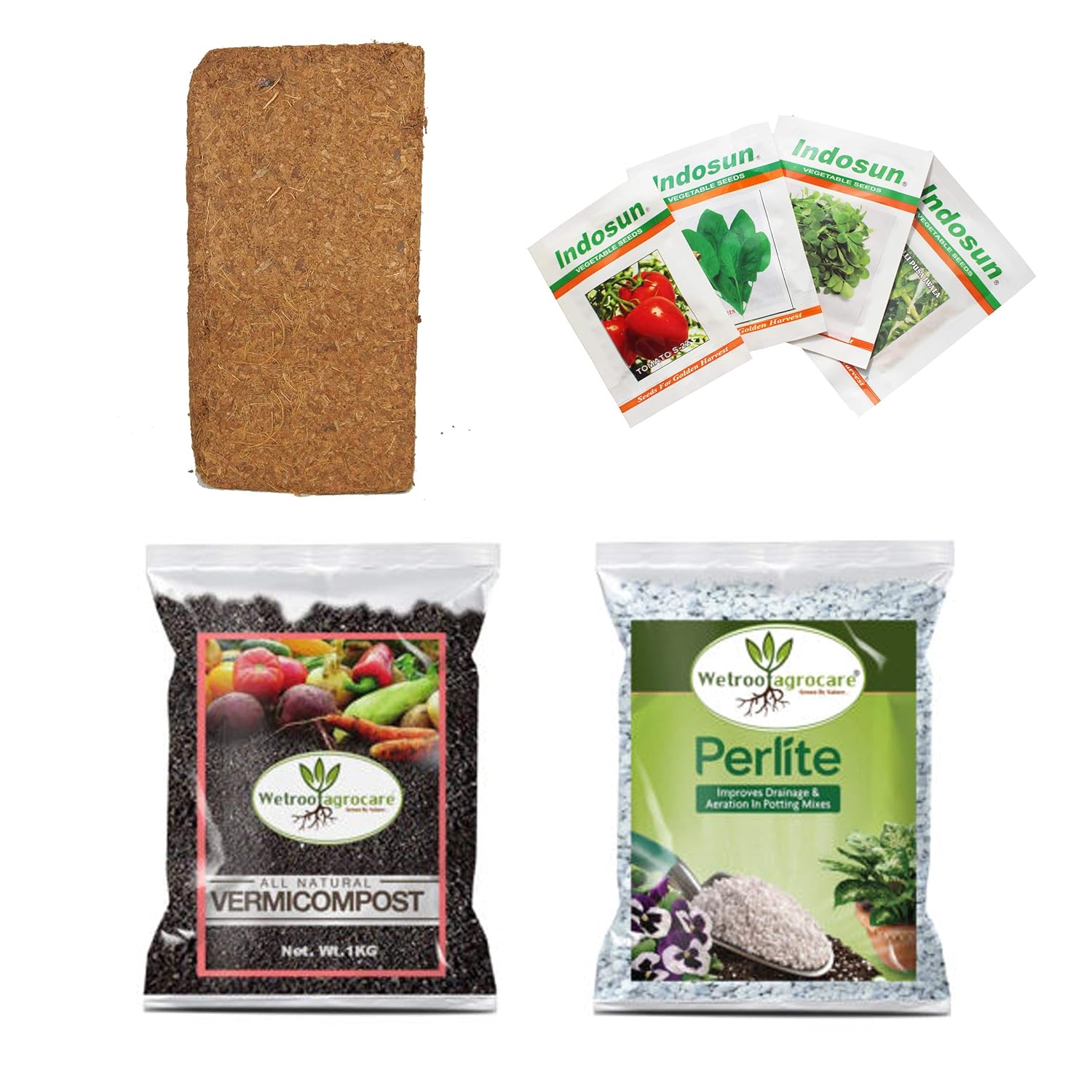 Wet Root Agro Care Coco Peat 650 GMS Vermi Compost 1 KG Perlite 1 wet-root-agro-care-coco-peat-650-gms-vermi-compost-1-kg-perlite-1
