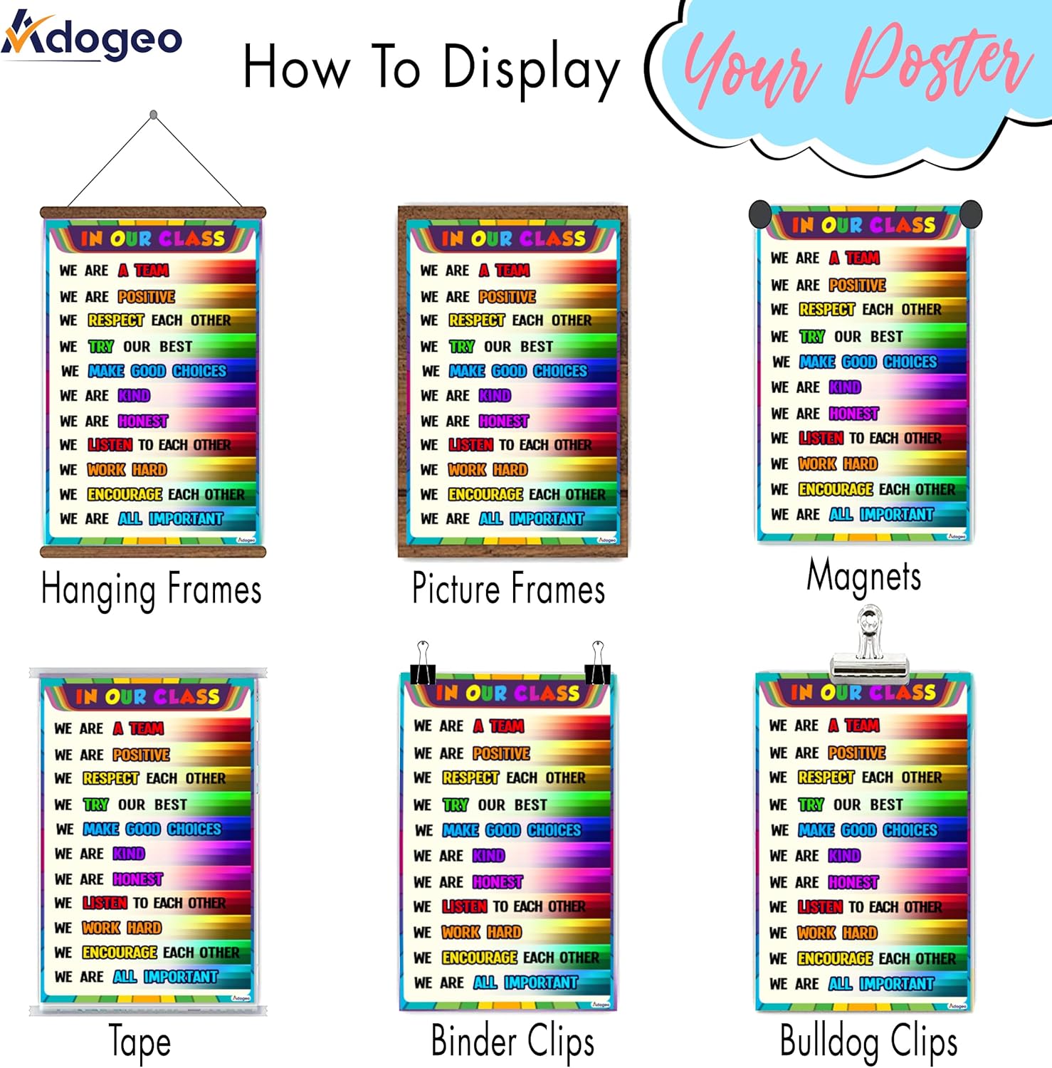 ADOGEO Classroom Rules Posters - In our class poster Australia | Ubuy
