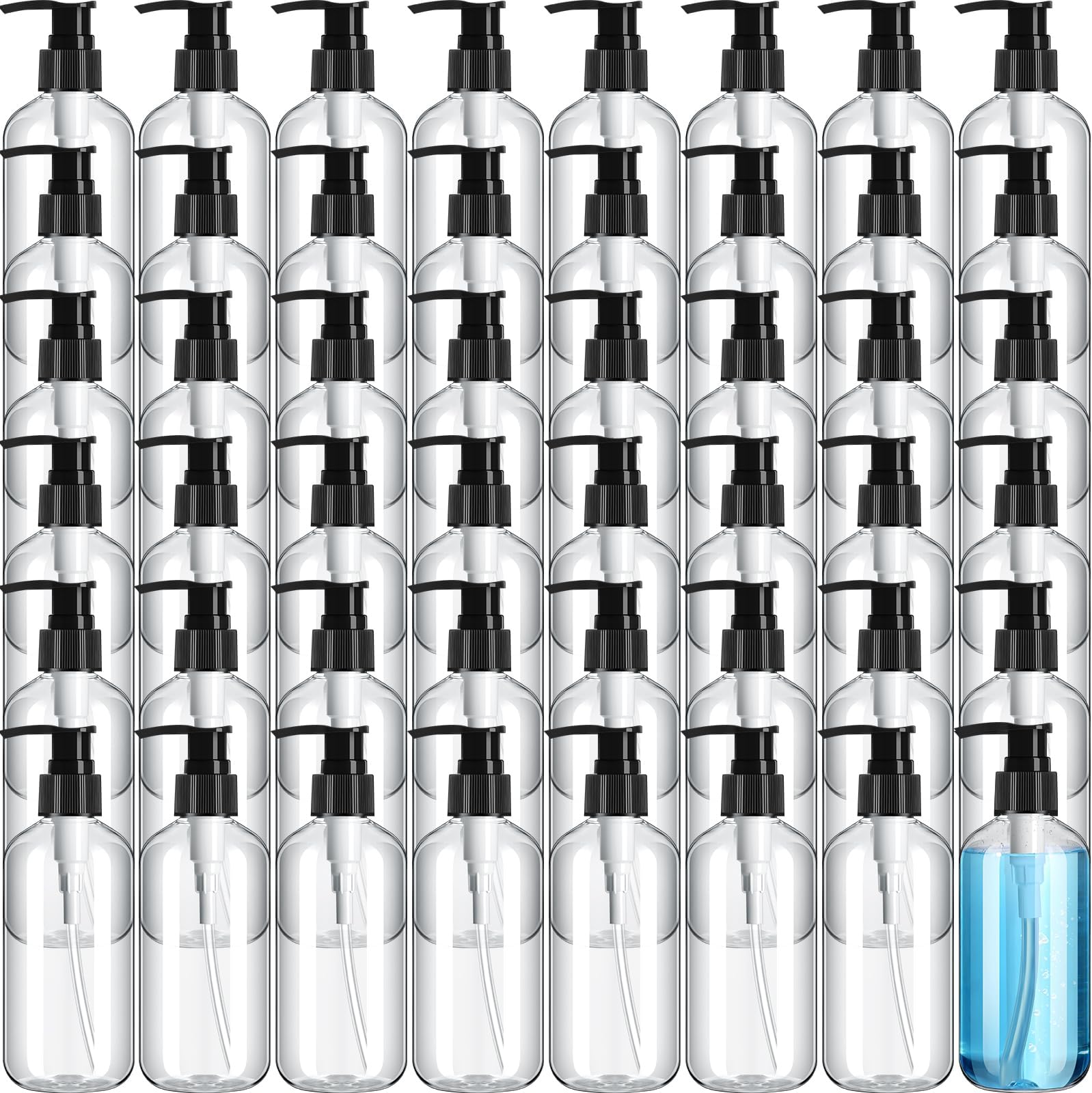 Amazon.com: Gerrii 60 Pcs 8 oz Plastic Empty Pump Bottles Clear Lotion ...