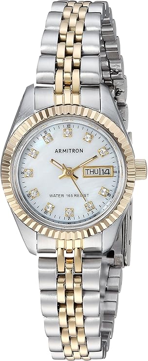 Amazon.com: Armitron Women's 75/2475MOP Genuine Crystal Accented Two ...
