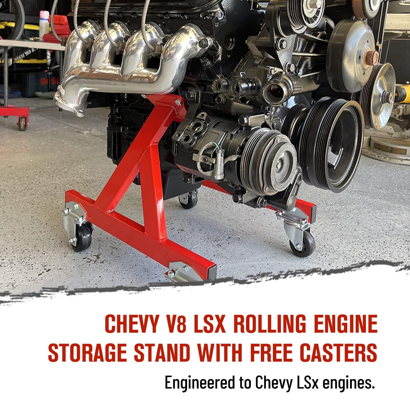 Snapklik.com : SPARKWHIZ Chevy V8 LSX Rolling Engine Storage Stand