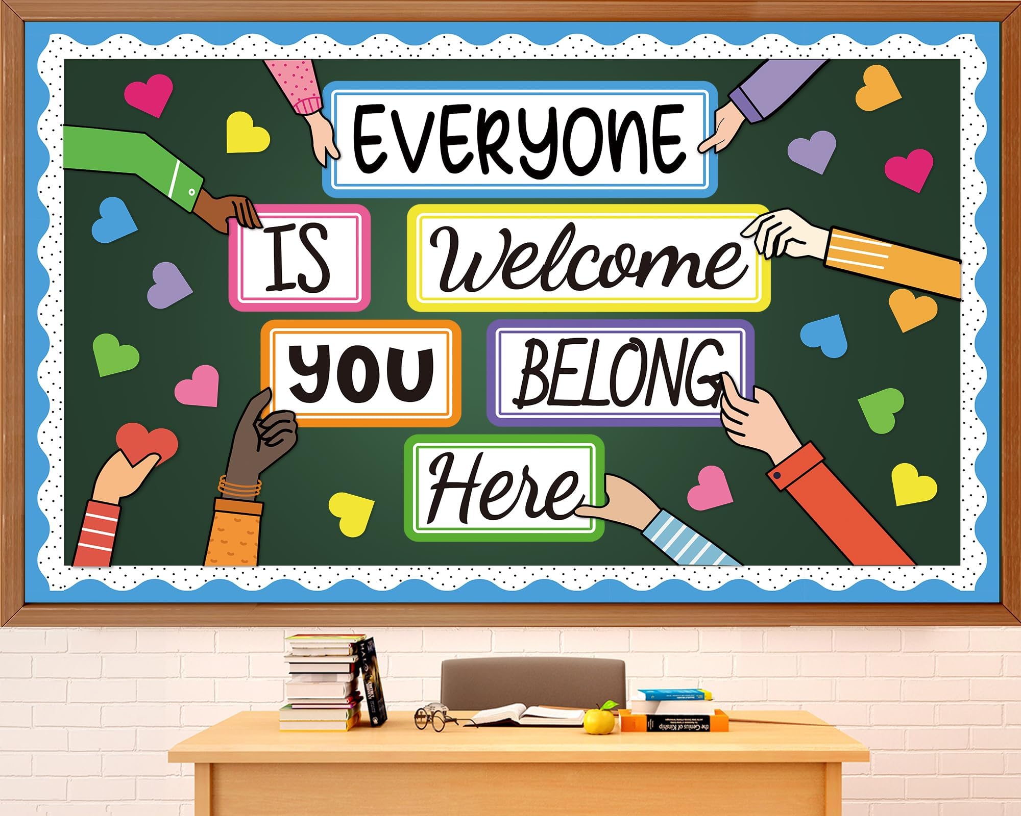 Amazon.com: 51PCS Everyone is Welcome Bulletin Board You Belong Here ...
