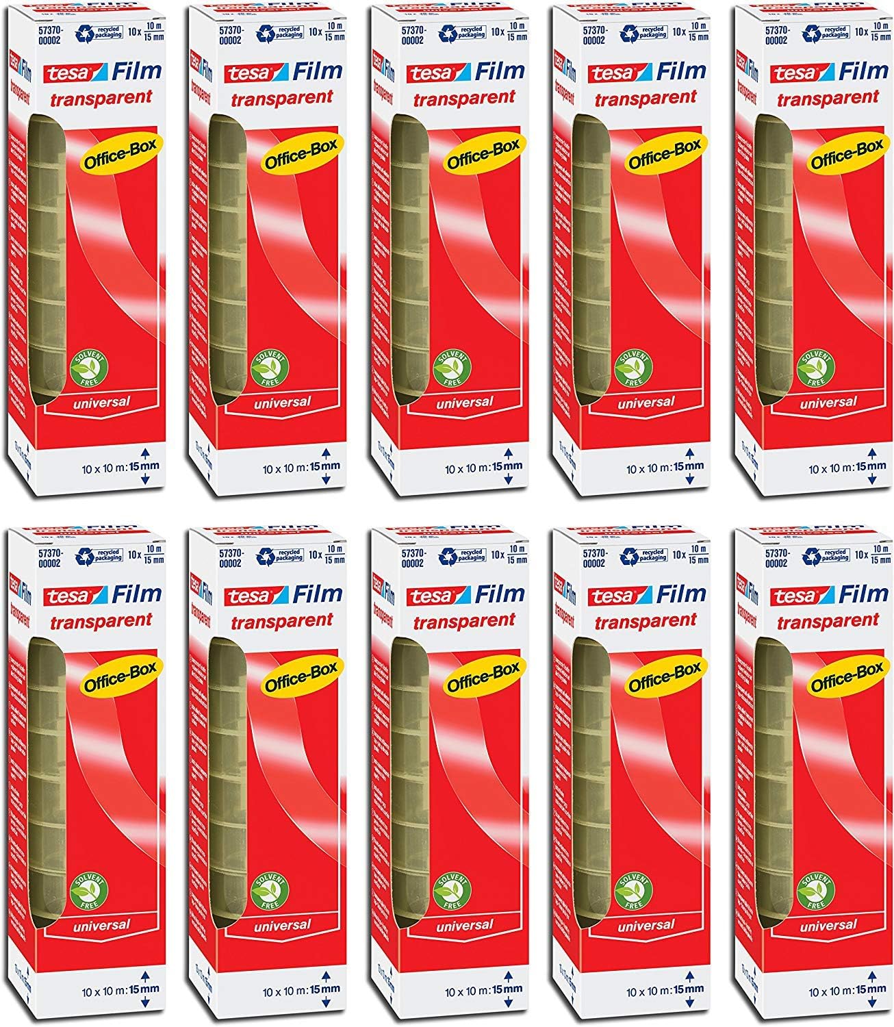 tesafilm® 57370 Klebefilmrollen transparent in praktischer 10 Rollen ...