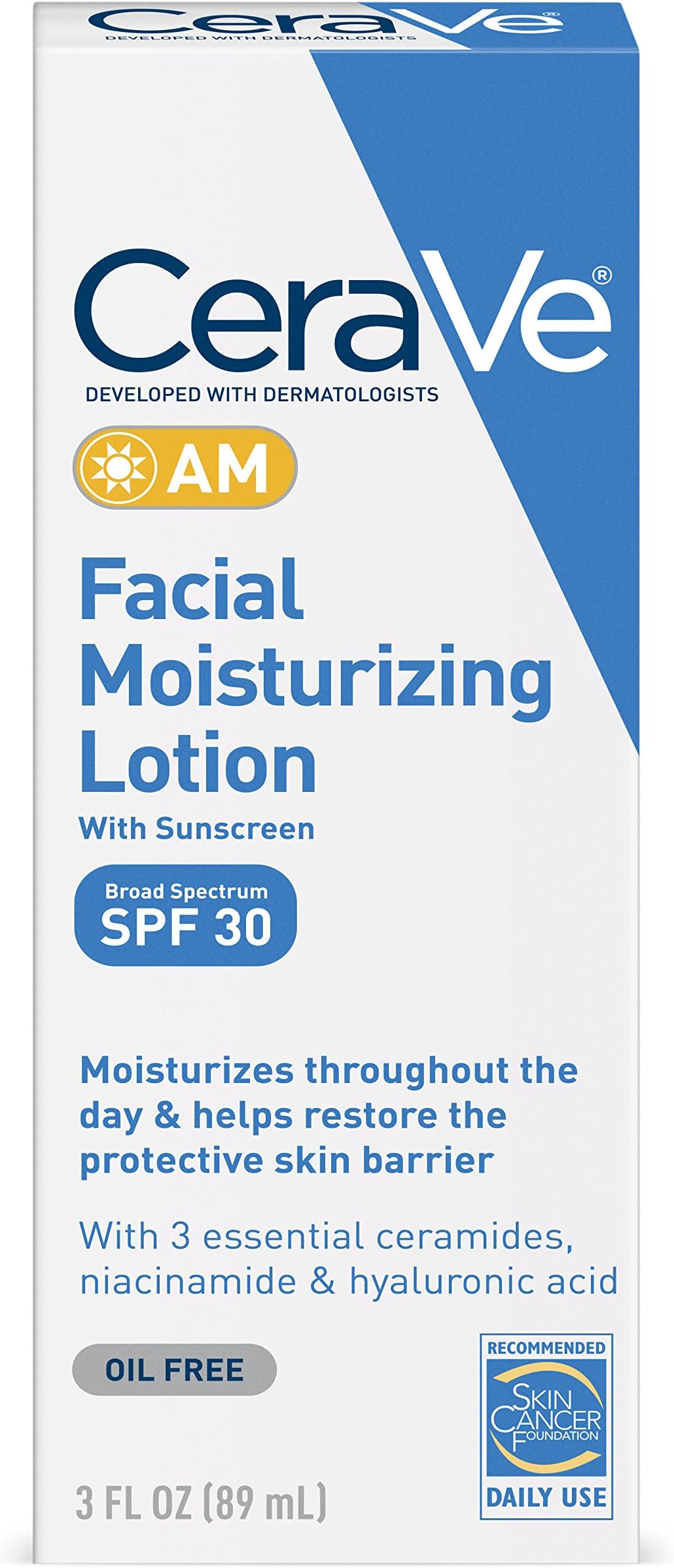 Amazon.com: CeraVe AM Facial Moisturizing Lotion SPF 50, Face ...