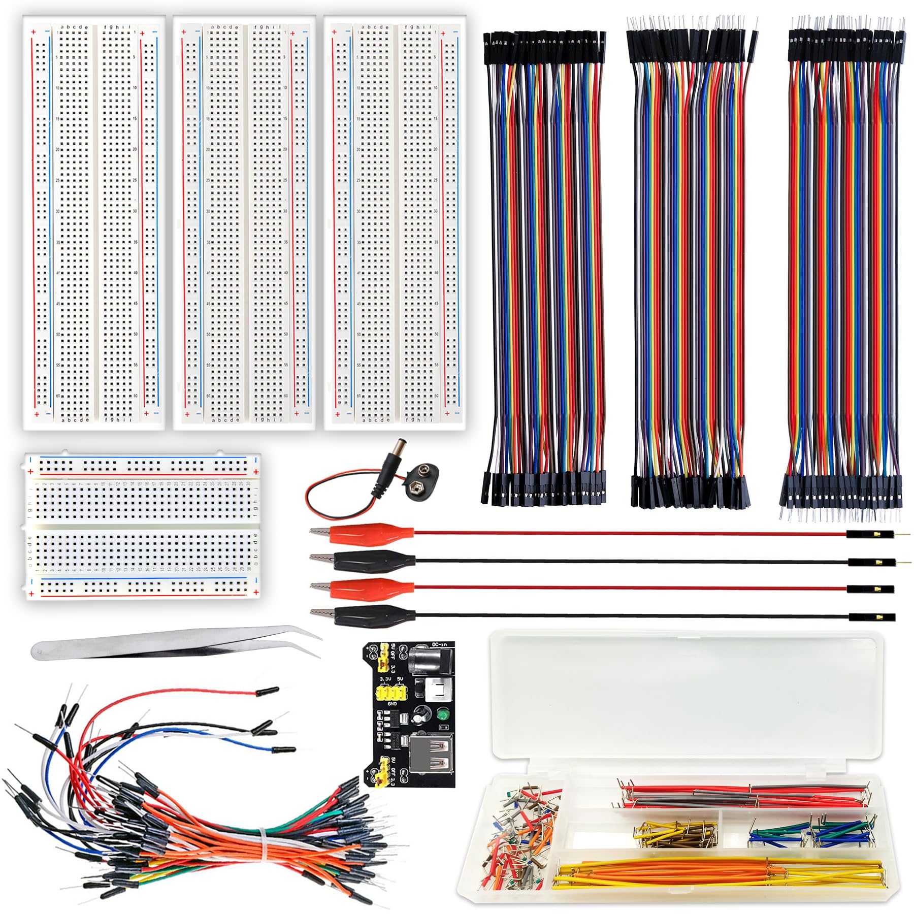 Amazon.com: Minidodoca Breadboard Jumper Wires Kit 4pcs 400&830 Point ...