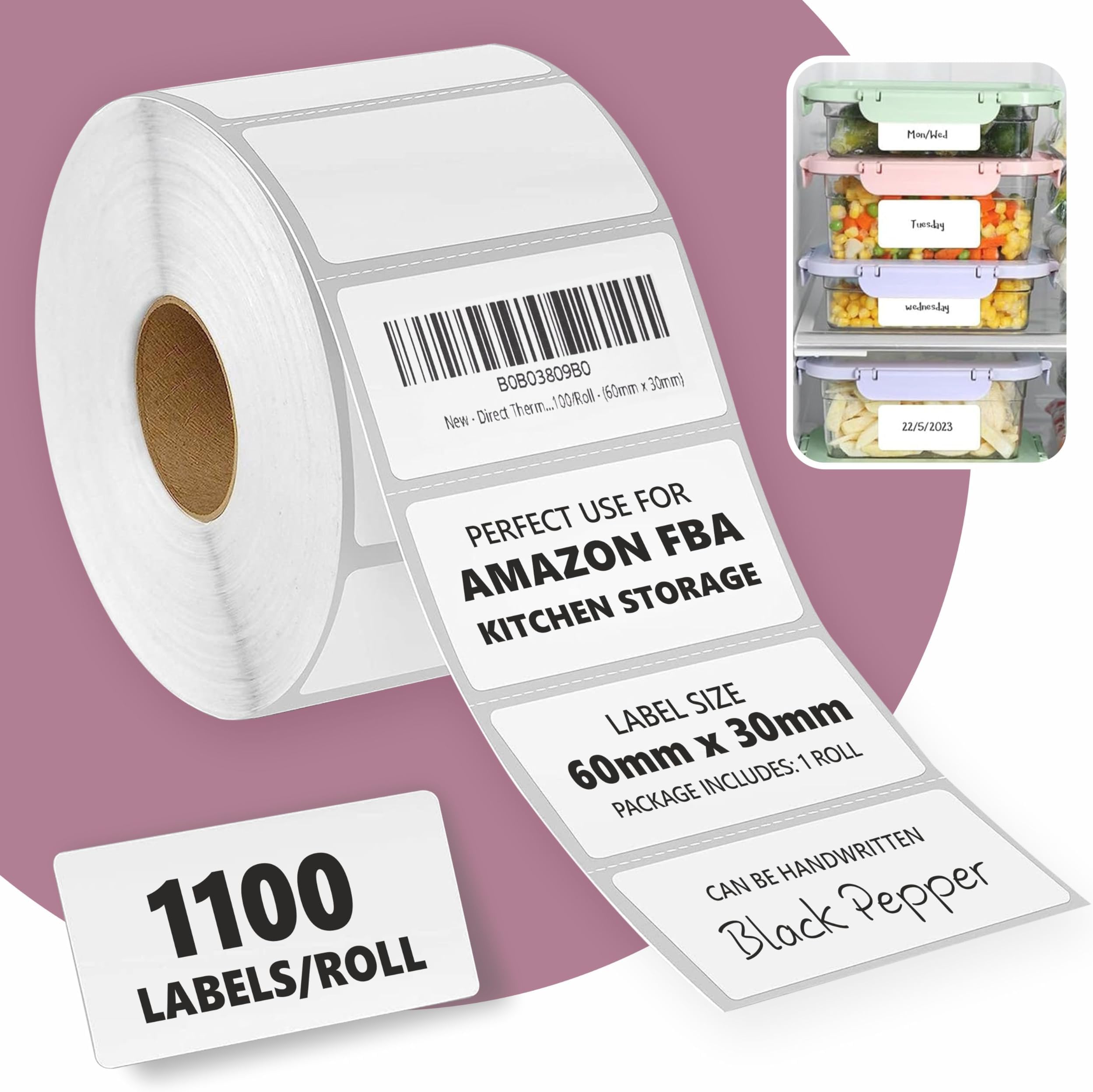 1000 Self Adhesive Address Labels On Roll Sticky Stickers 89mm x 36mm ...