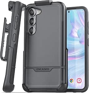 Amazon | Encased 耐衝撃ベルトケース Samsung Galaxy S23用ケース ホルスタークリップ付き ミリタリーグレード 10フィート 頑丈な保護 (レベルシリーズ ...