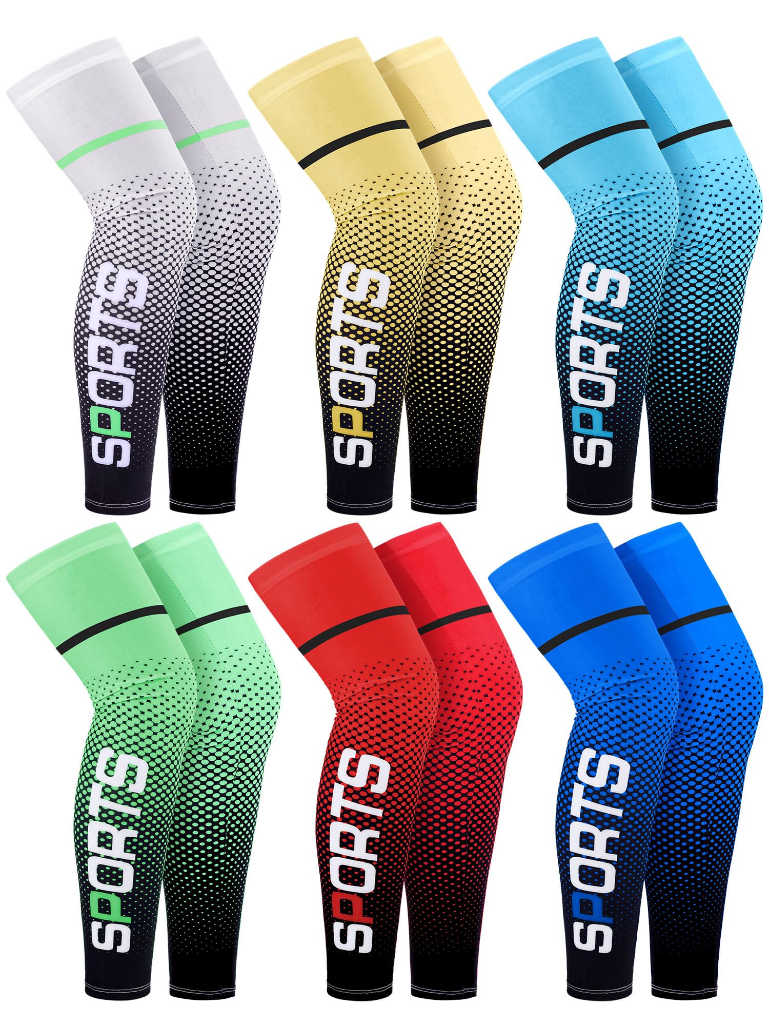 Amazon.com: Suhine 6 Pairs Sports Leg Sleeves UV Protect Compression ...