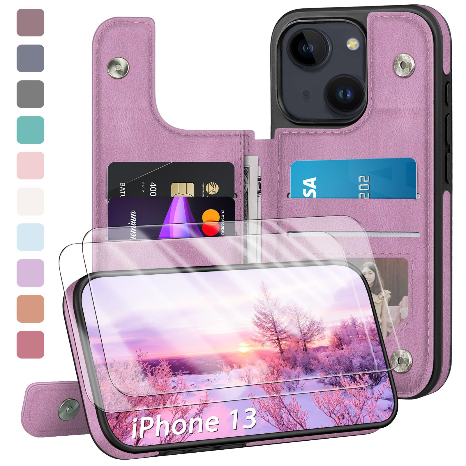 Amazon.com: Designed for iPhone 13 Case Wallet, Card Holder Case with ...