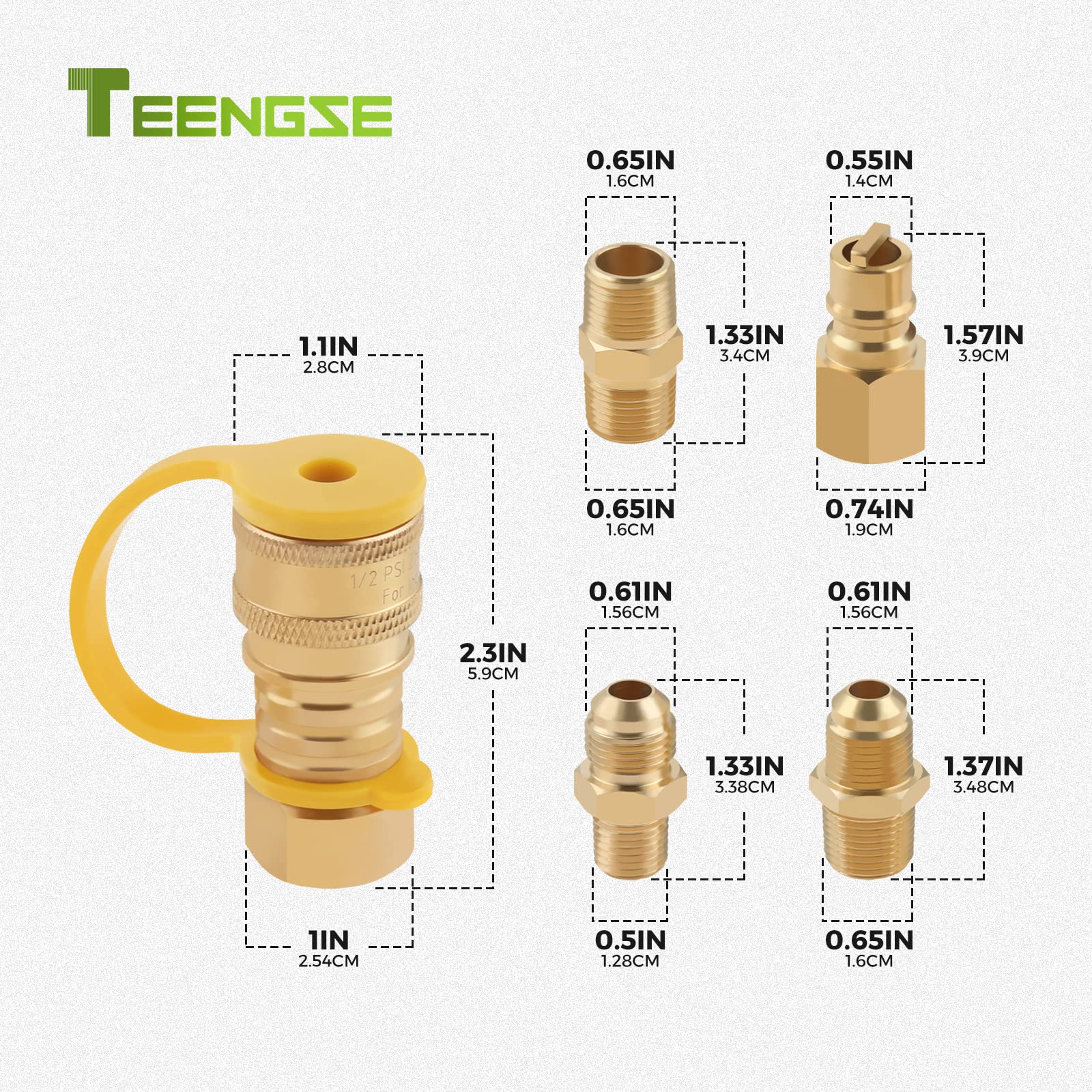 Snapklik.com : 3/8inch Natural Gas Quick Connect Fittings, Propane Gas ...