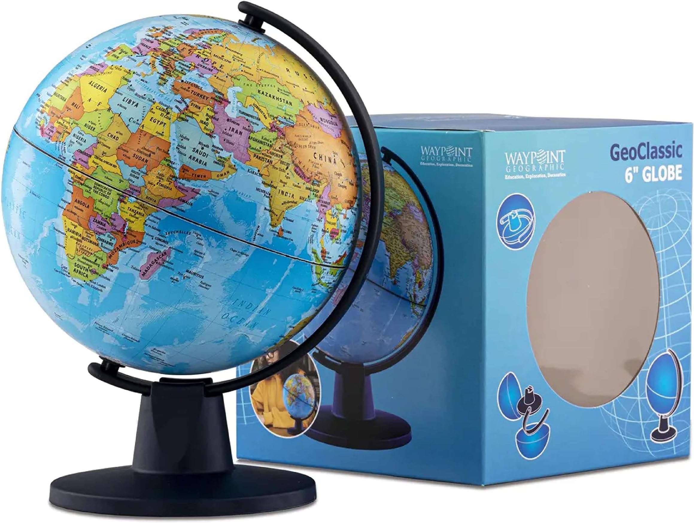 Amazon.com: Waypoint Geographic GeoClassic Globe, 6” Ready-to-Assemble ...