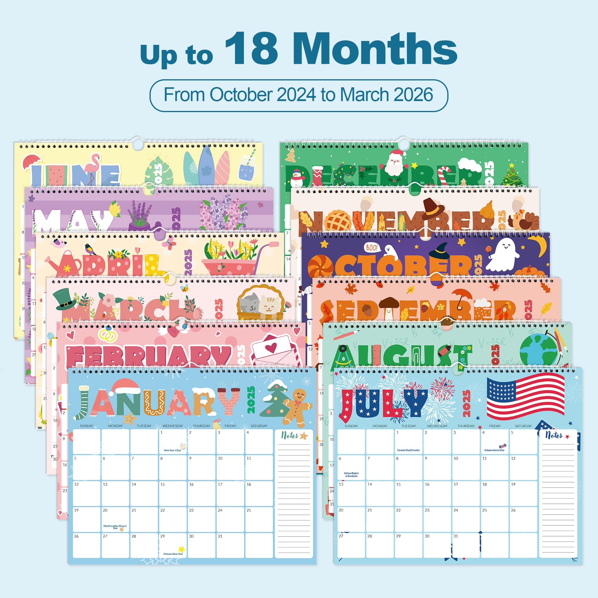 Snapklik.com : SUNEE Calendar 2024-2025- 18 Months Wall Calendar Oct ...