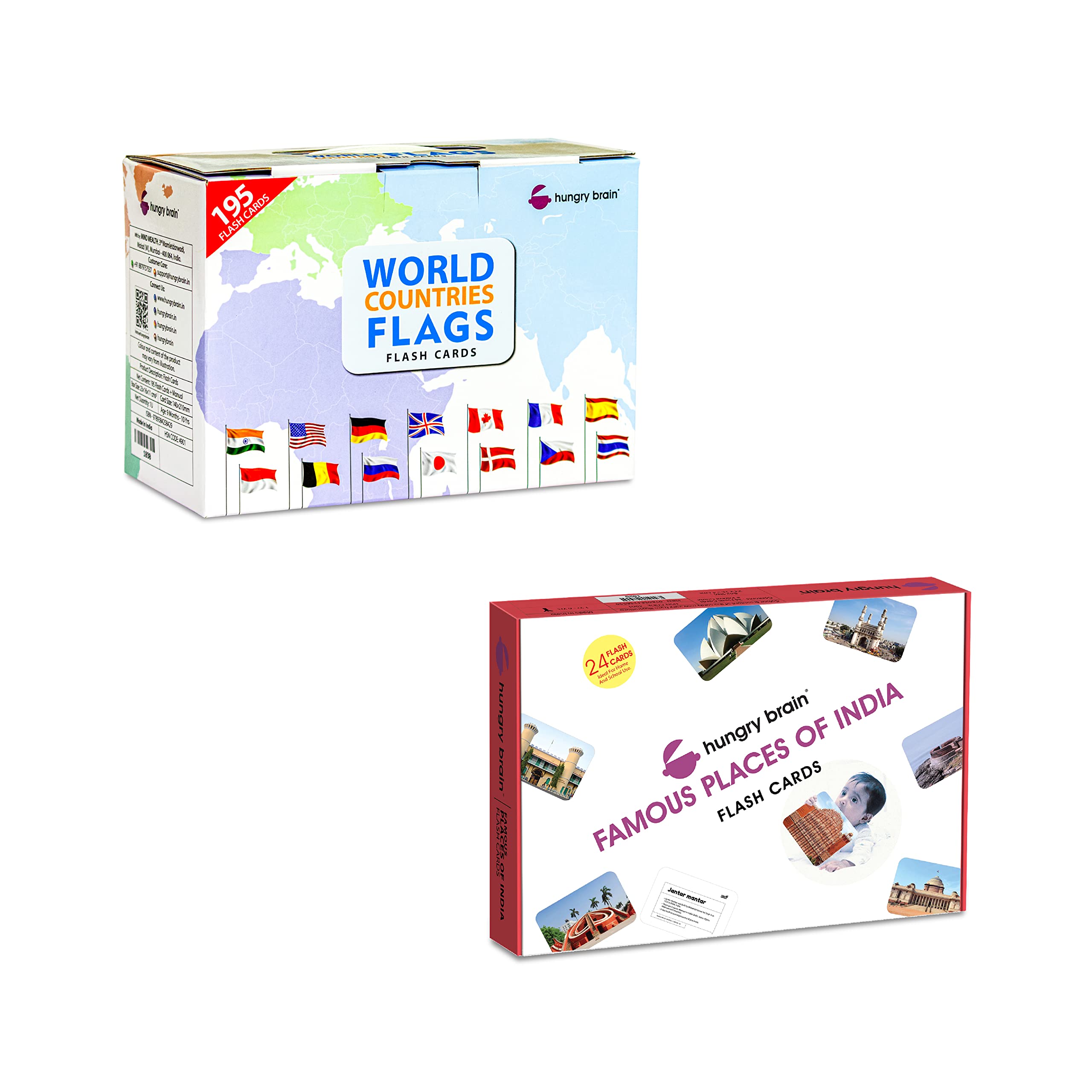 Buy Hungry Brain Flash Cards for Kids - World Country Flashcards ...