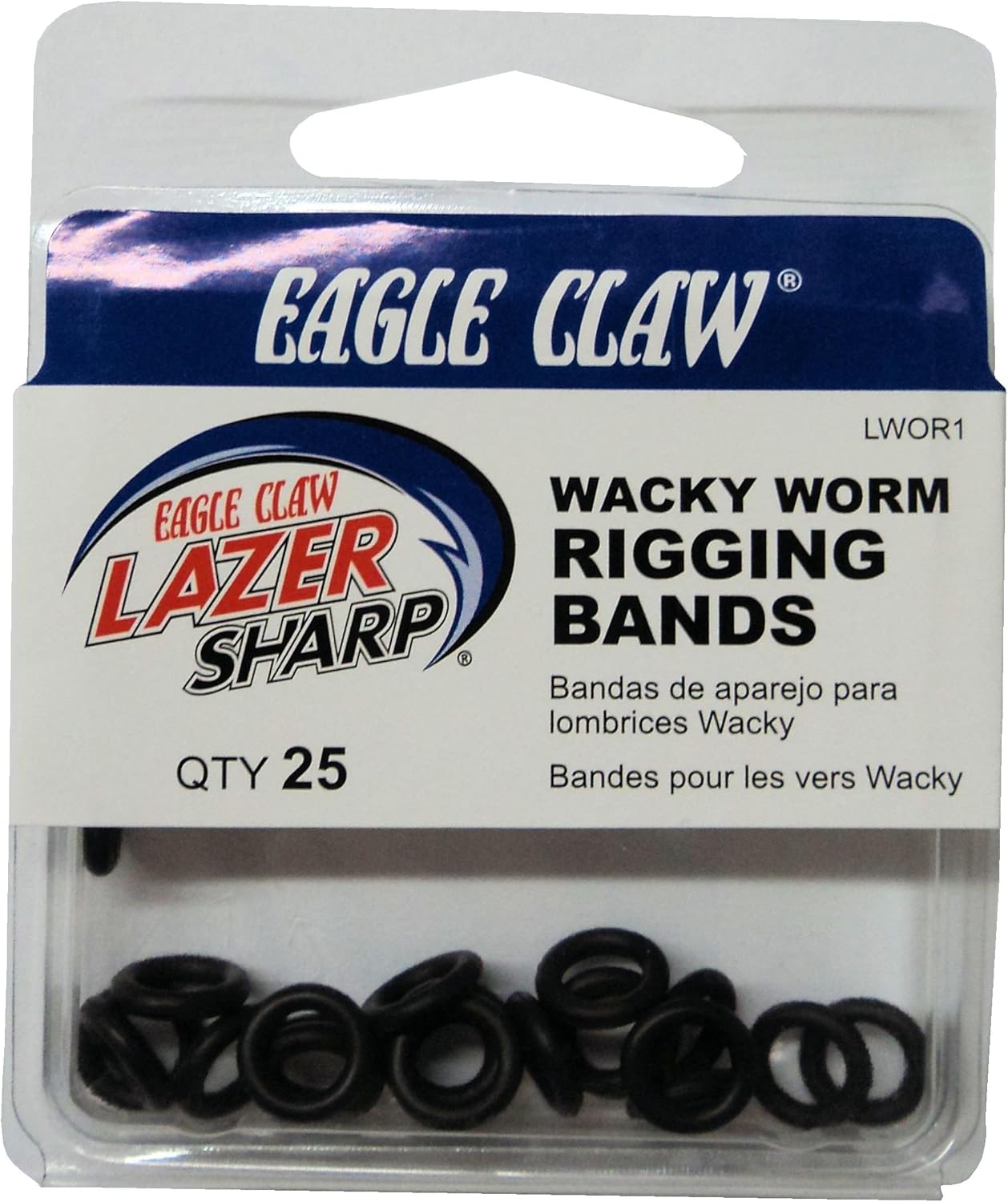 Amazon.com : Eagle Claw Lazer Sharp Wacky Worm Rigging Bands - O-Rings ...