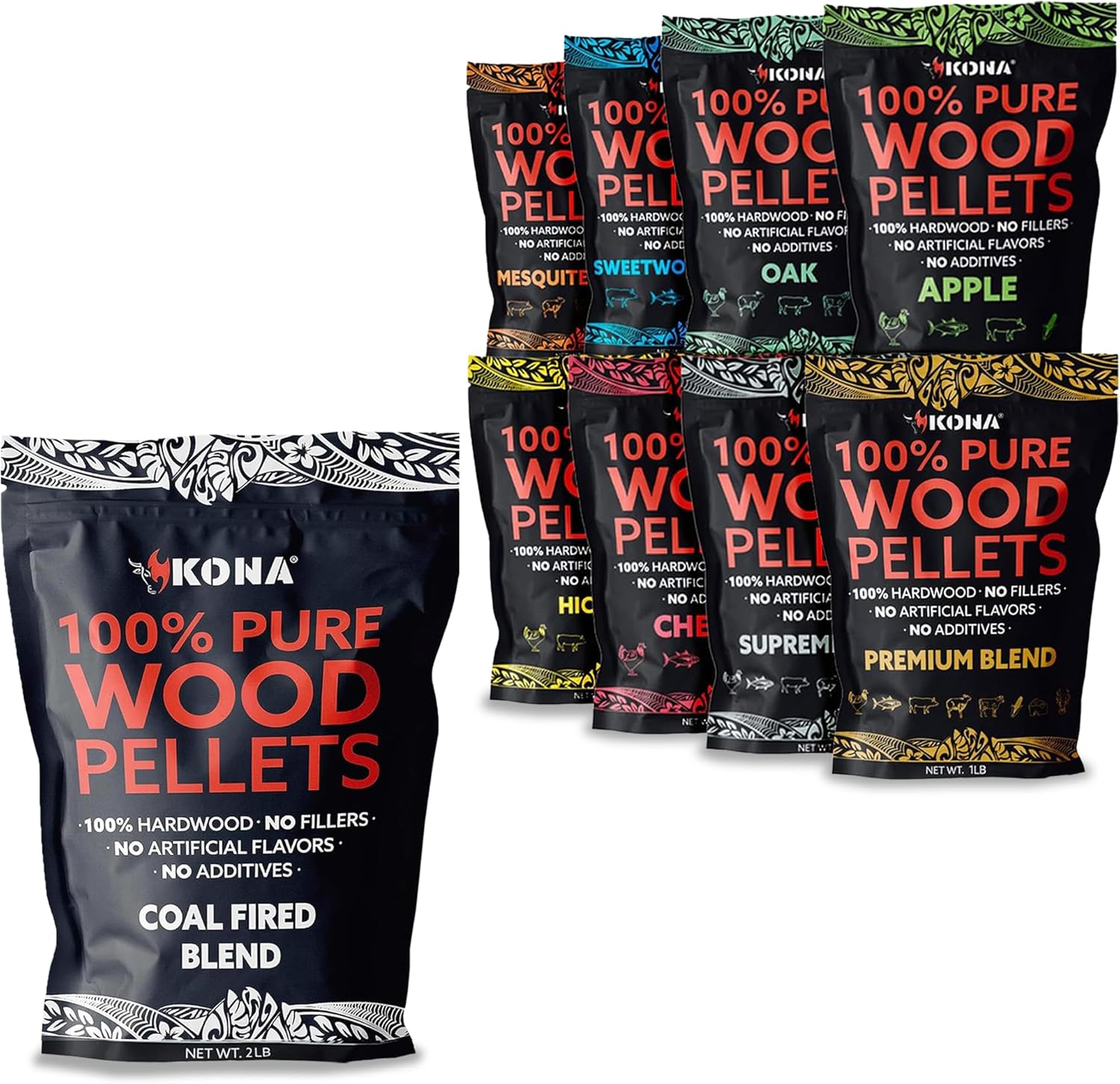 Amazon.com : Variety Wood Smoker Pellets - Premium, 100% Hardwood, 8 ...