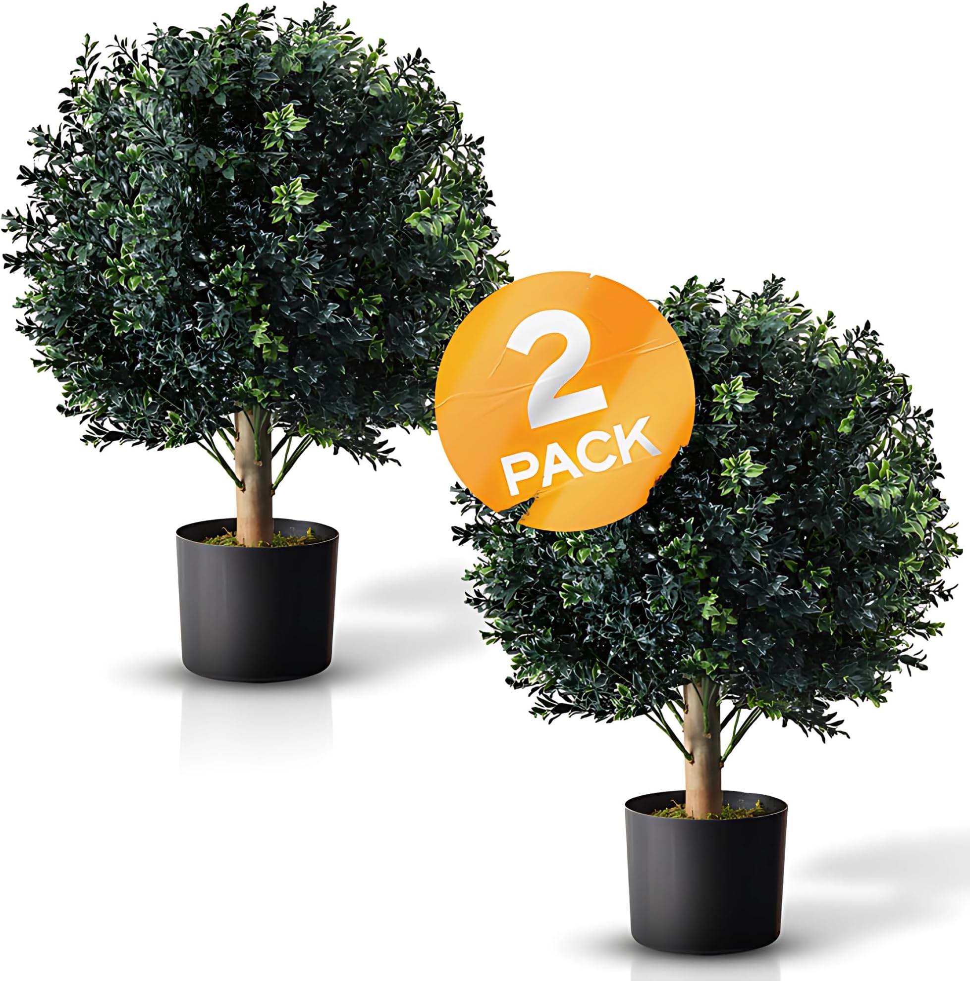 Amazon.com - Silk Tree Warehouse Two 2 Foot Outdoor Artificial Boxwood ...