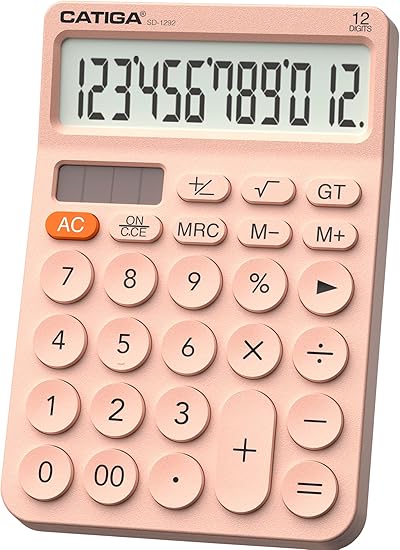 Amazon.com : CATIGA 12 Digit Desktop Calculator Basic Desk Calculator ...